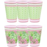 Amazon.com | Lilly Pulitzer 14 Ounce Reusable Plastic Pool Cups, Set of ...