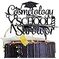 Amazon.com: Black Glitter Cosmetology School Survivor Cake Topper ...