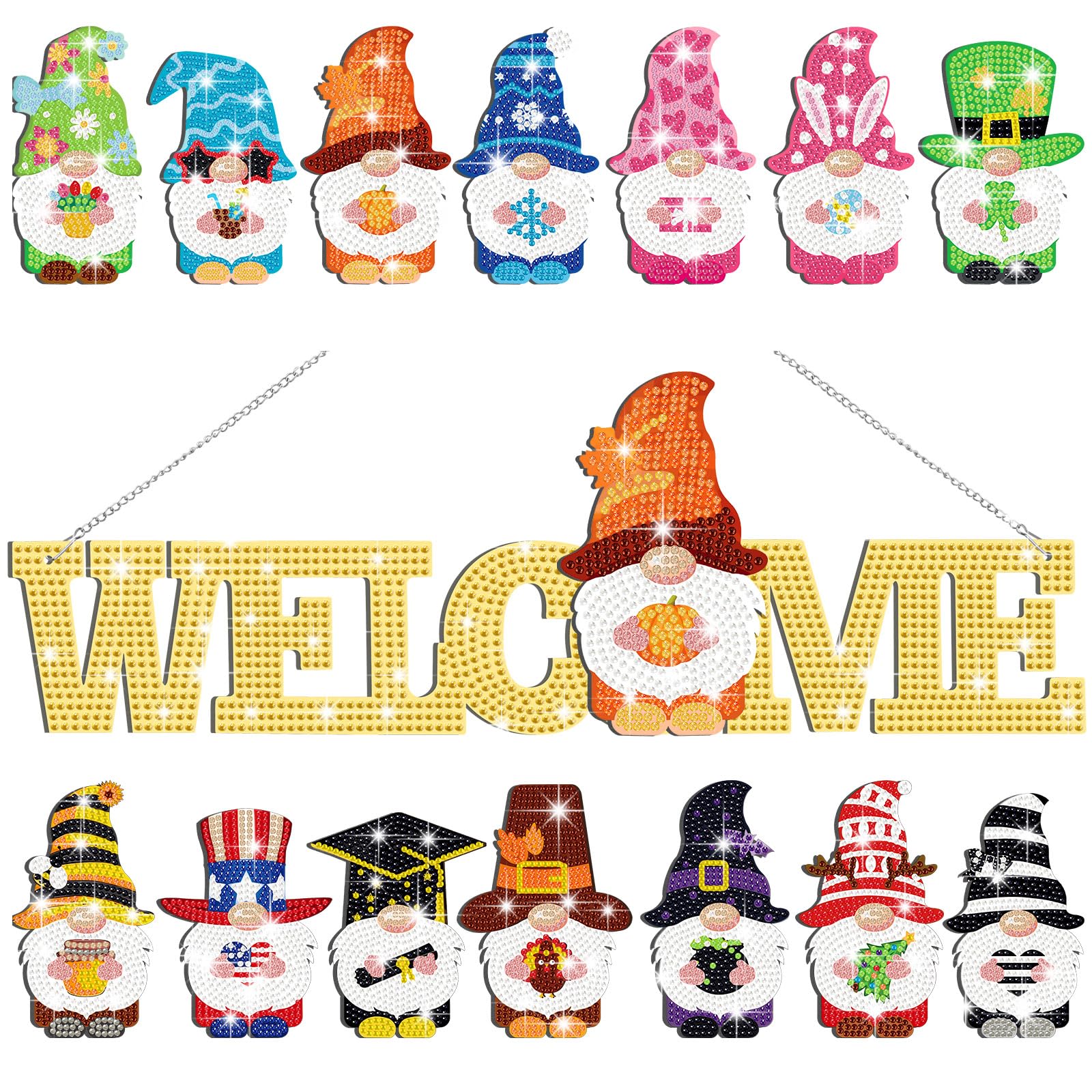Yousoontic 15 Pcs Magnetic Diamond Art for Adults Interchangeable Gnome ...