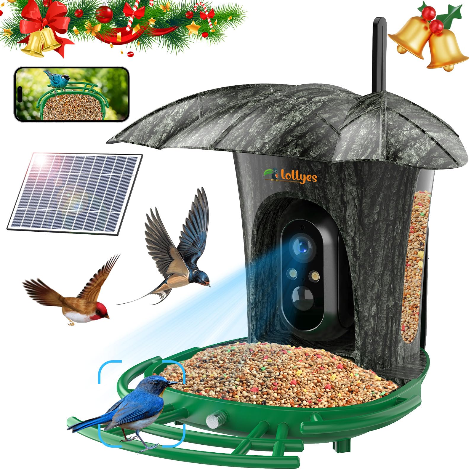 Smart Bird Feeder with Camera Outdoor,Bird Watching Camera with 64GB SD ...