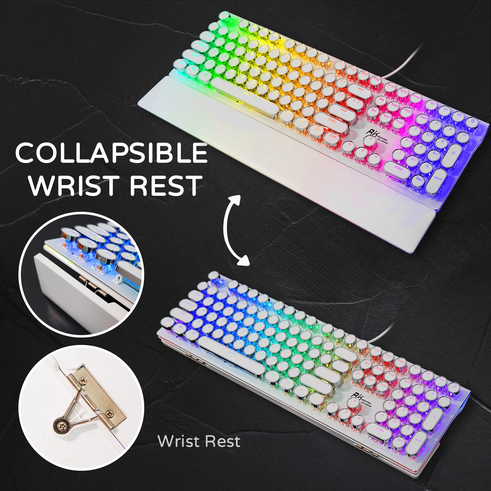 Mua RK ROYAL KLUDGE Typewriter Mechanical Gaming Keyboard with Rainbow ...