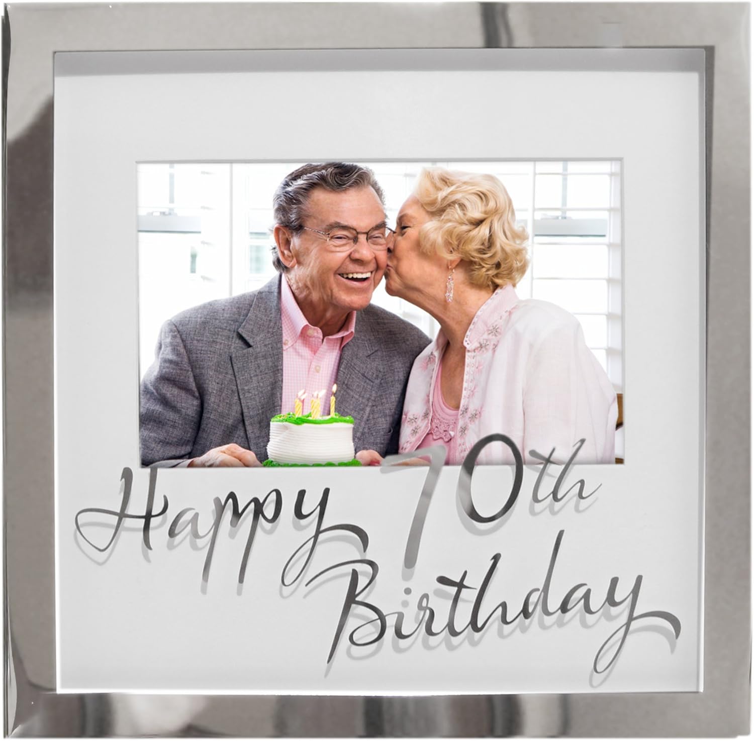 70th Birthday Mirrored Photo Frame 4 x 6 – BigaMart