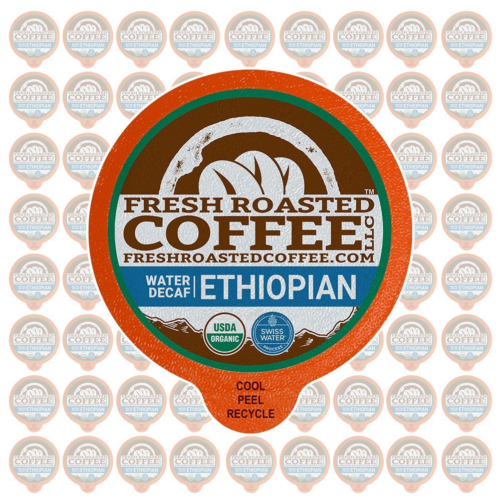 Fresh Roasted Coffee LLC, Organic Ethiopian Sidamo Coffee Pods, Light Roast, Fair Trade, USDA ...