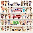 Amazon.com: HIYZI 40 Pcs Wooden Community Helpers Little People Figures ...