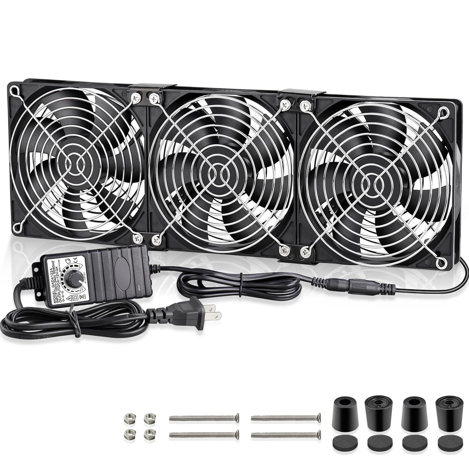 Mua GDSTIME Big Airflow 3 x 120mm Fans DC 12V Powered Fan with AC 110V ...