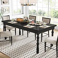Amazon.com - Tribesigns Wood Black Dining Table for 4-6 People ...