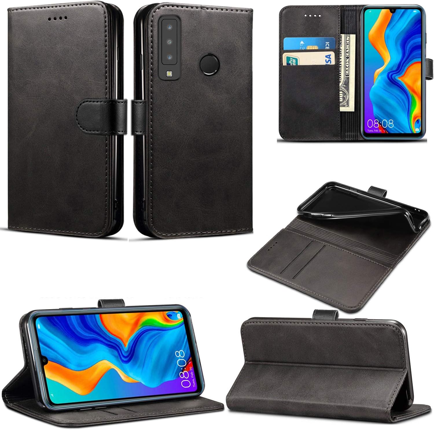 Huawei P30 Lite Case, Leather Wallet with Flip Cover: Amazon.co.uk ...