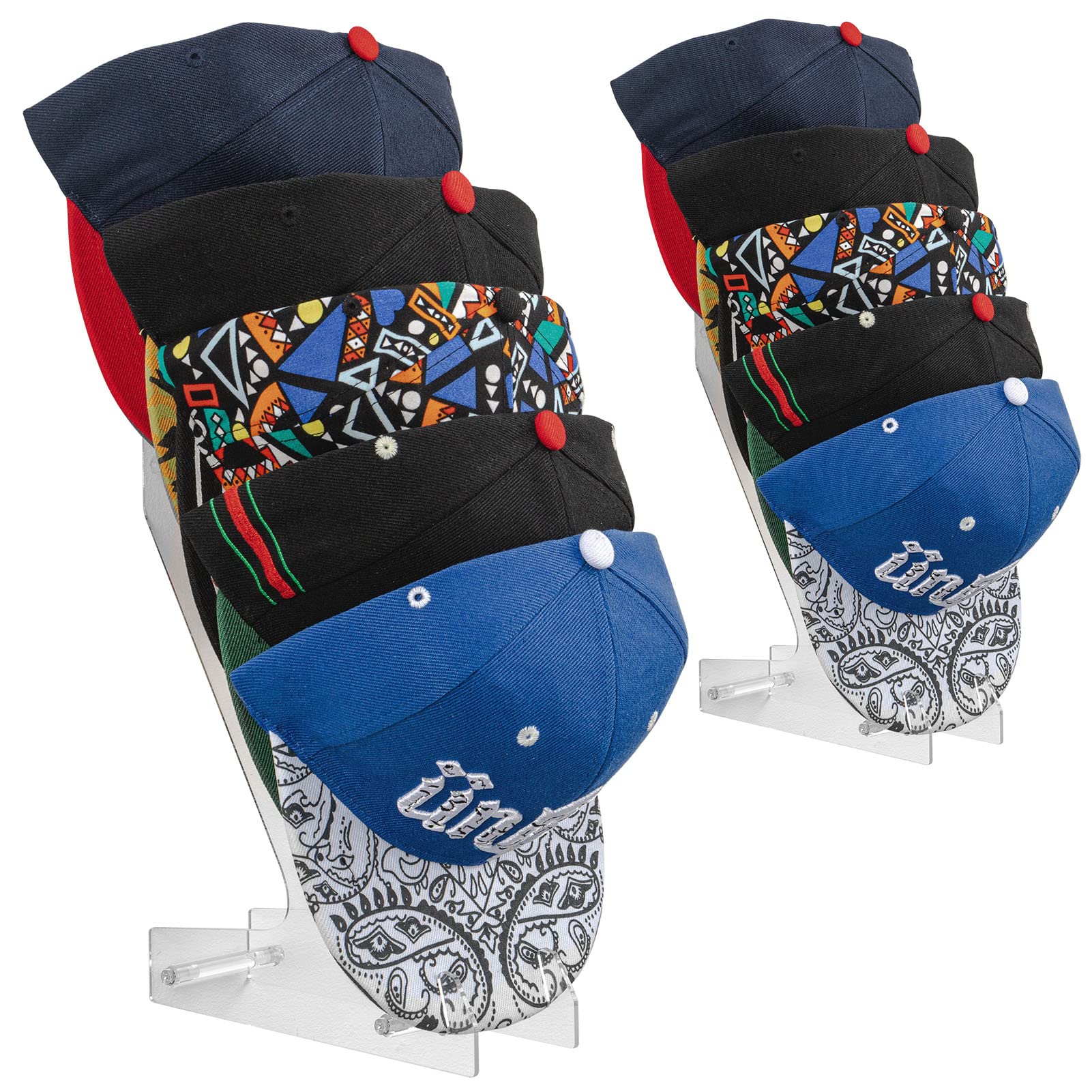 SIPRDE Hat Racks for Baseball Caps 2 pack, Acrylic Hat Hangers for Wall ...