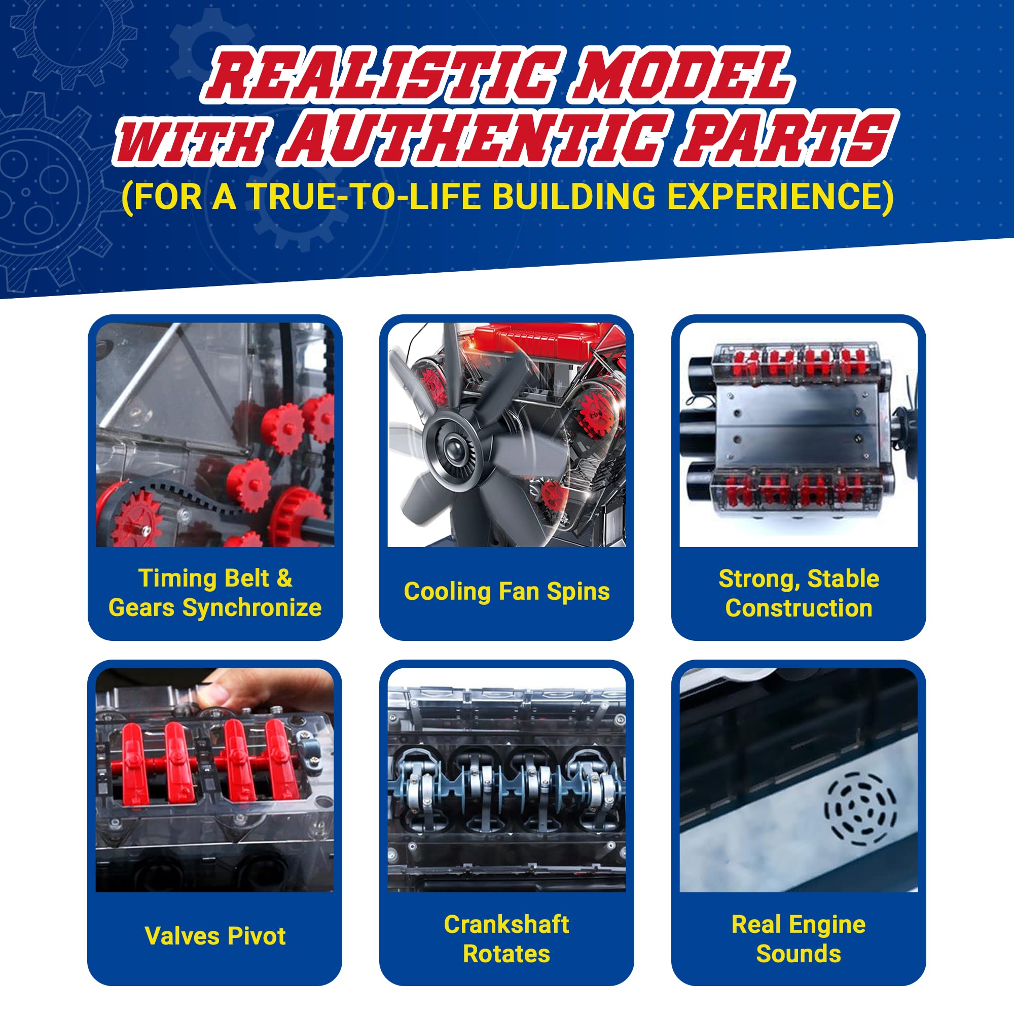 Mua Playz V8 Combustion Engine Model Kit That Runs - Build Your Own ...