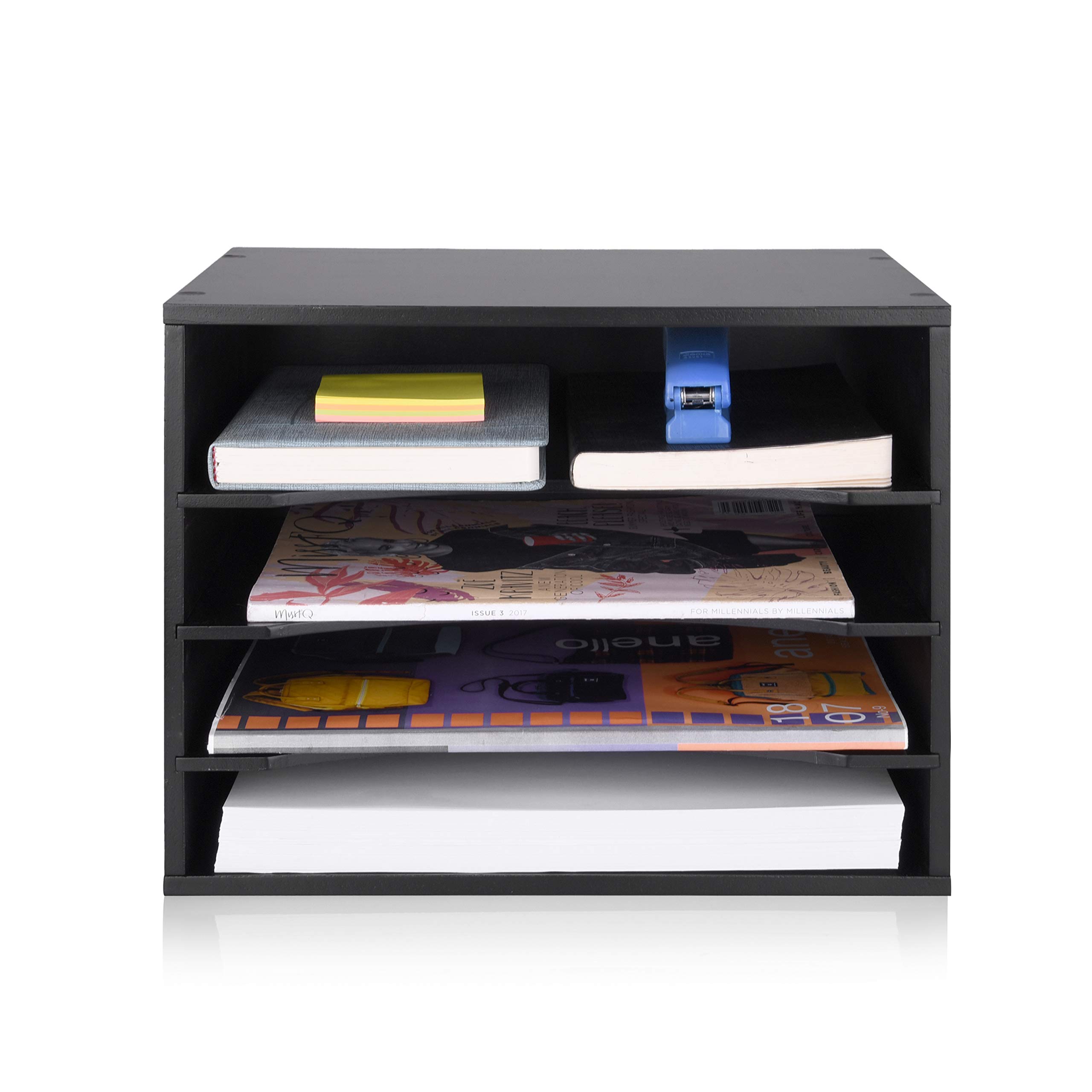 Desk Paper Organzier Wood Paper Organizer Storage Office Paper Shelves ...