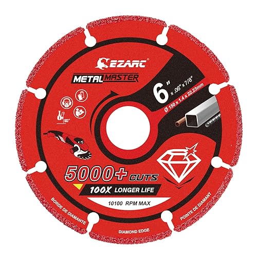 EZARC Diamond Cutting Wheel 6'' x 7/8 Inch for Metal, Cut Off Wheel with 5000+ Cuts on Rebar ...