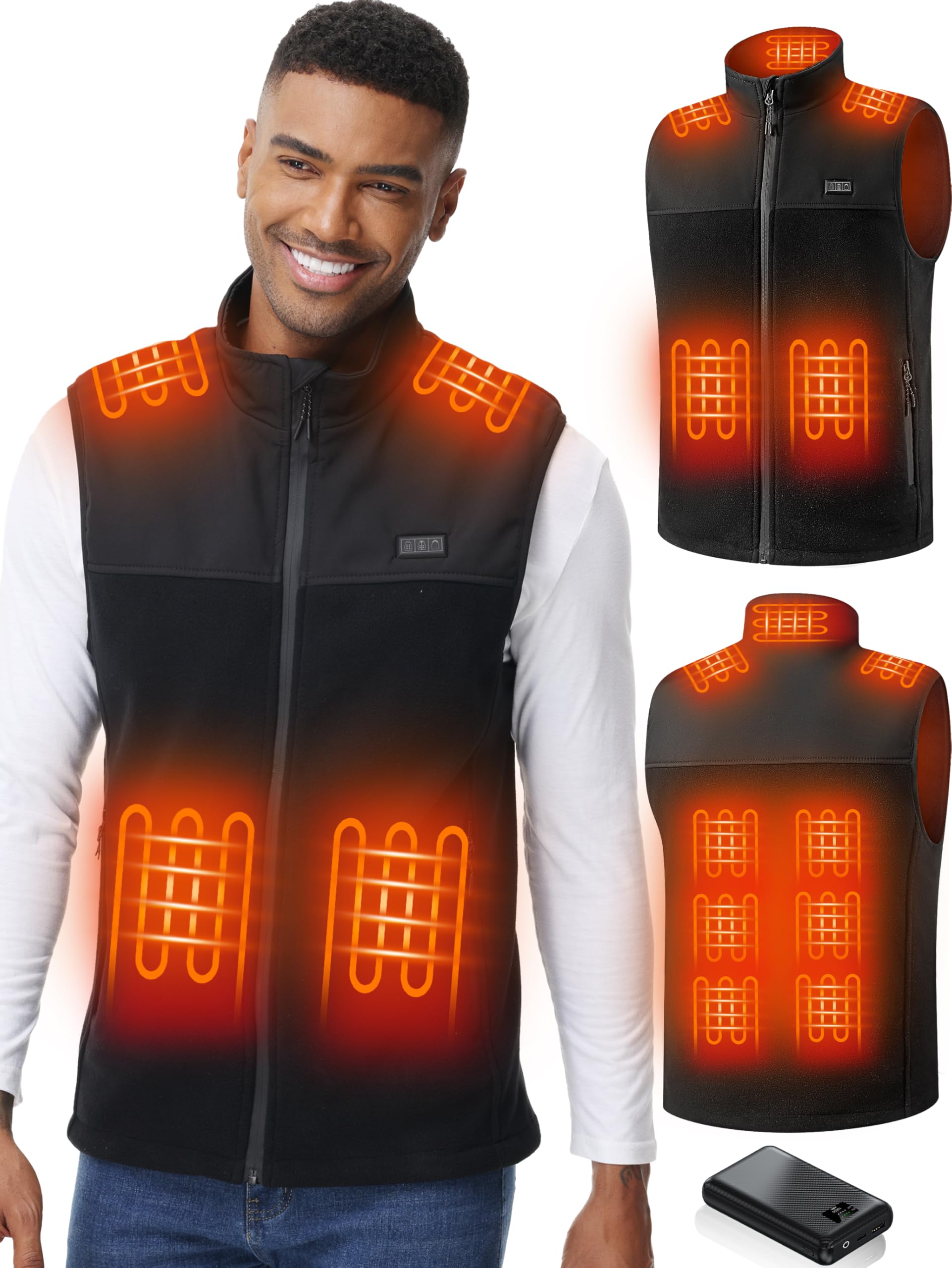 Udesyeny Heated Vest for Men with 16000mAh 7.4V Battery Pack Included ...