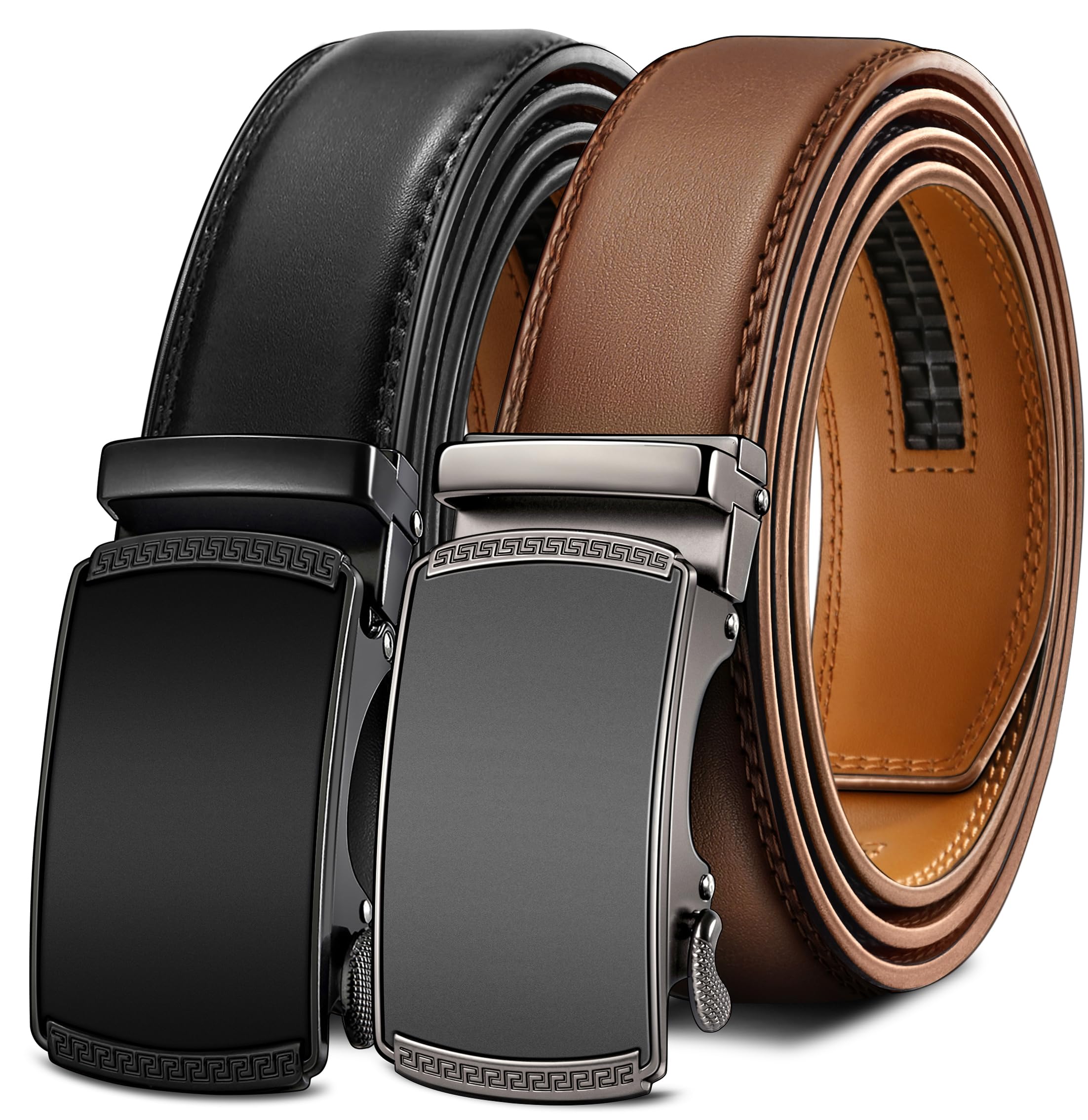 BULLIANT Men Belts 2 Pack,Ratchet Sliding Belt Adjustable For Gift Mens ...