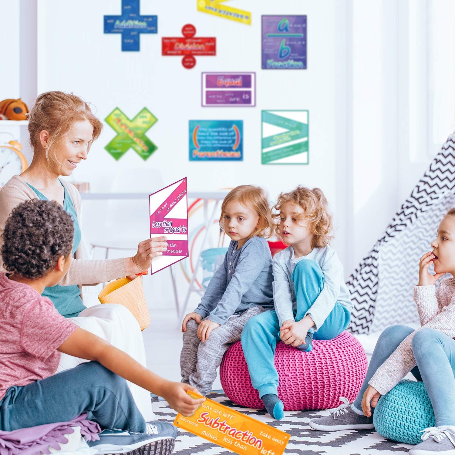 10 Pieces Math Poster Educational Learning Poster for Classroom ...