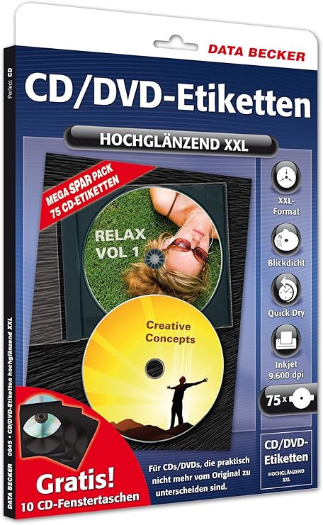 Data Becker CD-Etiketten glossy 3 on 1: Amazon.de: Bürobedarf ...