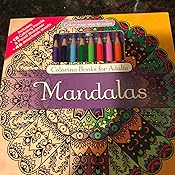 Amazon.com: Mandalas Adult Coloring Book Set With 24 Colored Pencils ...