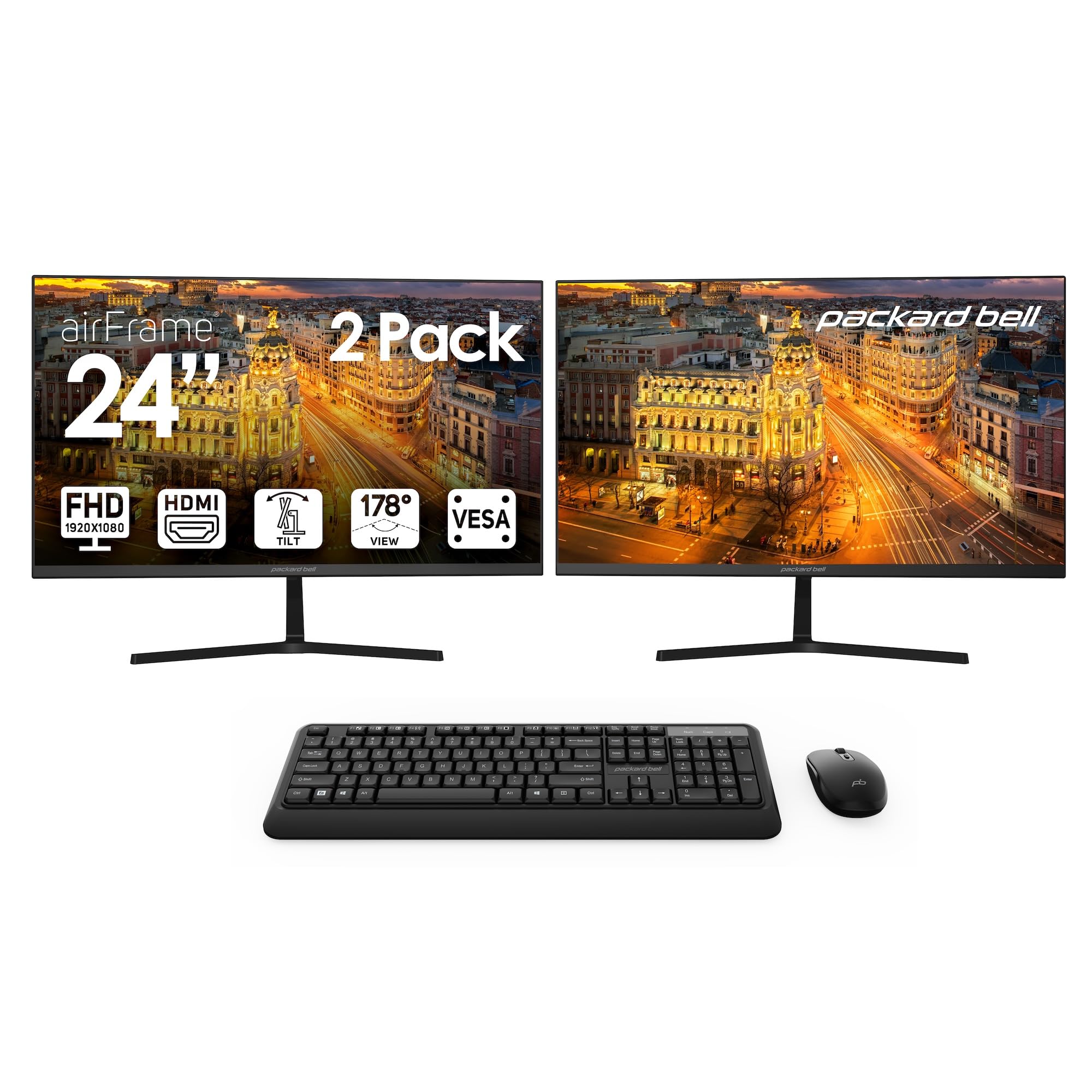 Mua Packard Bell airFrame 24" FHD Monitors + Wireless Keyboard & Mouse ...