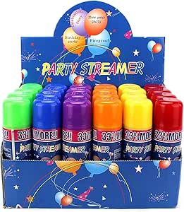 Amazon.com: 24 pcs Pack of Fun Party Streamer Spray String In A Can for ...