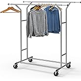 Amazon.com: Simple Houseware Heavy Duty Clothing Garment Rack, Chrome ...