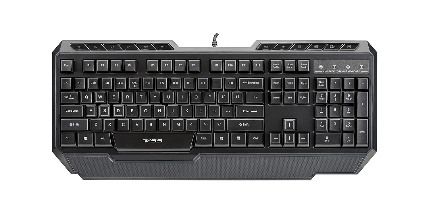 VPRO V55 Gaming Backlit Keyboard Black UK Layout: Amazon.co.uk ...