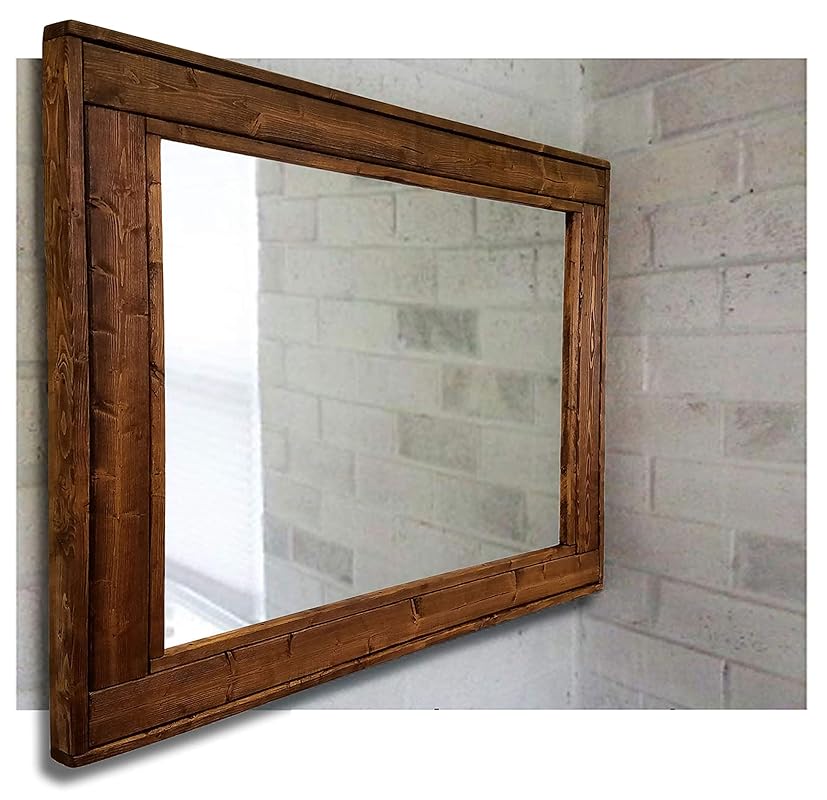 Amazon.com: Herringbone Reclaimed Wooden Framed Mirror, Available in 4 ...
