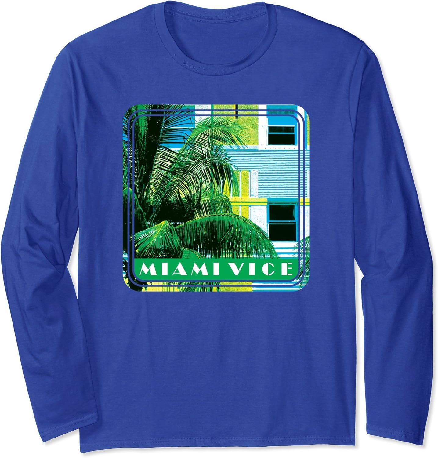 Amazon.com: Miami Vice Blue & Green Scenery Long Sleeved T-Shirt: Clothing
