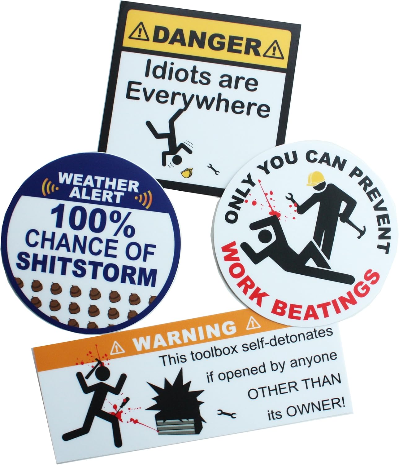 Funny Toolbox Sticker Pack Funny Hard Hat Stickers - Funny Warning ...