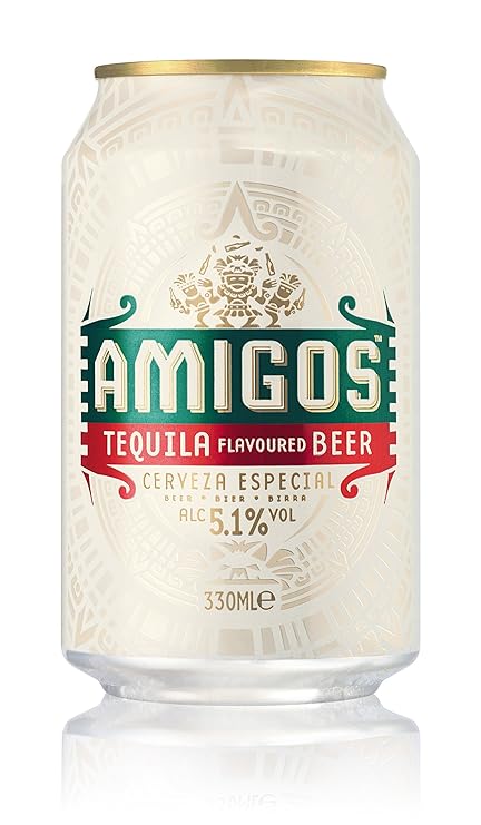 Amigos Tequila Flavoured Beer 33cl (Case of 24): Amazon.co.uk: Grocery