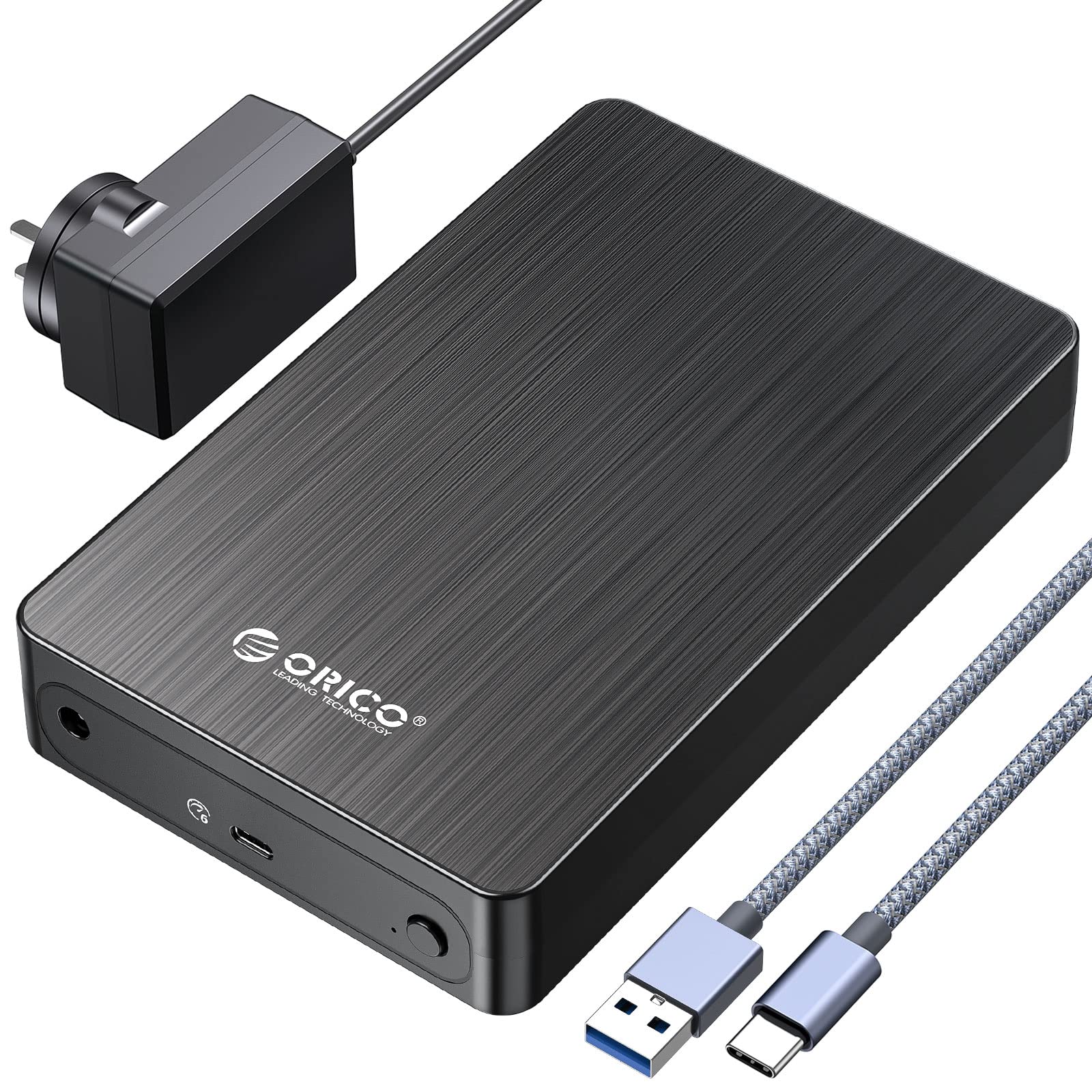 ORICO 3.5''Hard Drive Enclosure USB C 3.1 to SATA 6Gbps for 2.5/3.5 SSD HDD Computer External ...