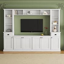 Modern Entertainment Center With Adjustable Bridge Merax Modern TV ...