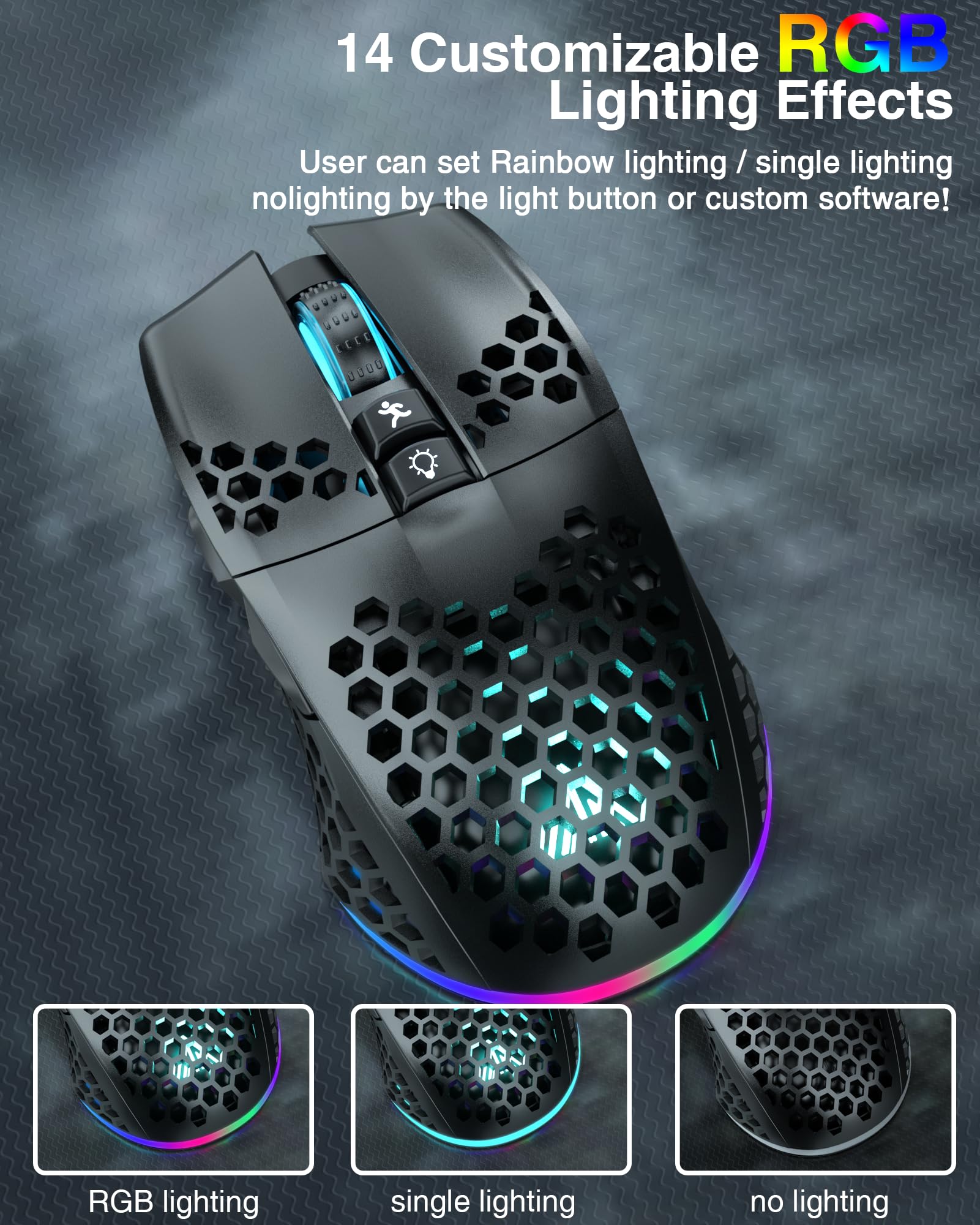 Mua SM600 Honeycomb Shell Gaming Mouse Wireless,8000 DPI Tri-Modes BT5 ...
