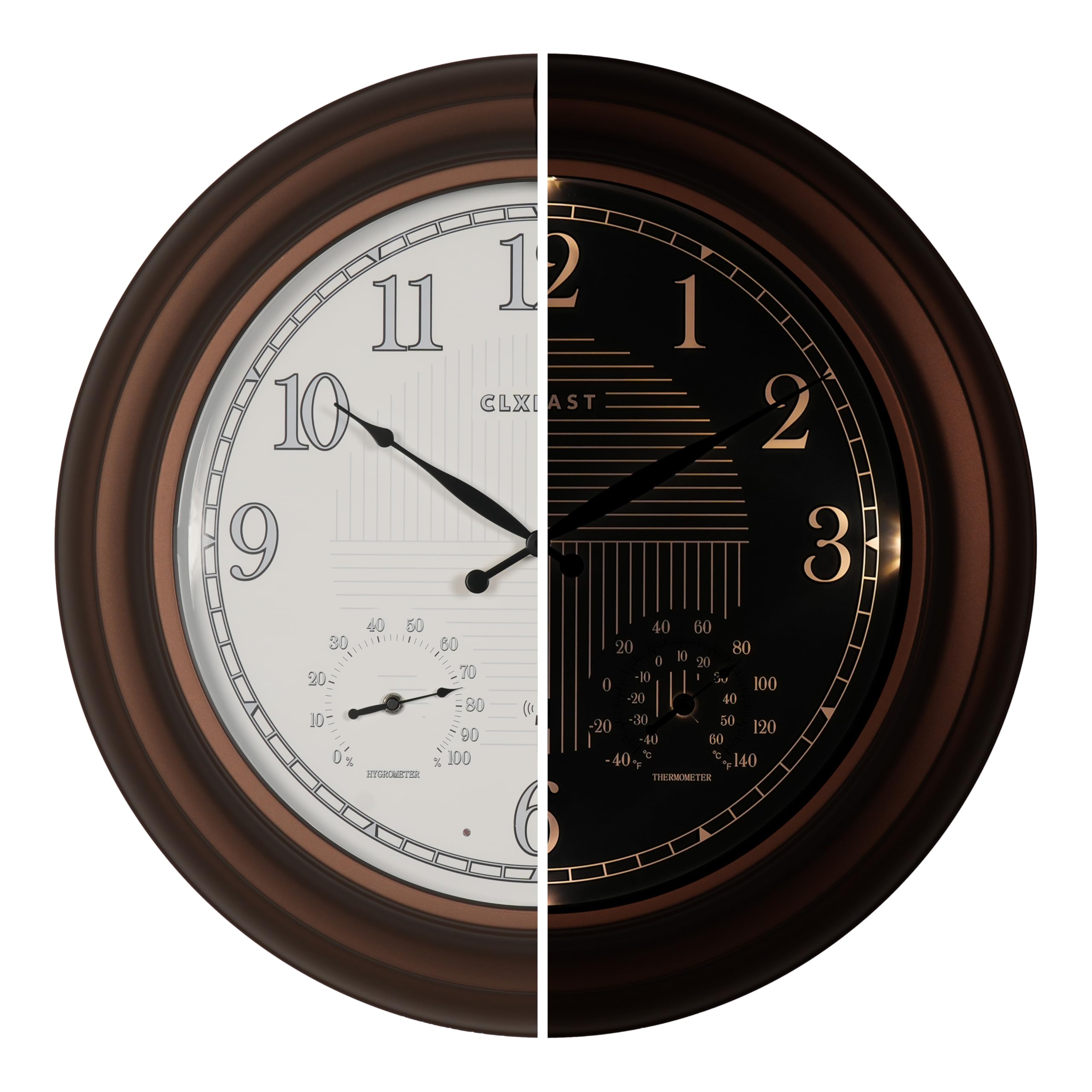 CLXEAST 24 Inch Illuminated in/Outdoor Lighted Atomic Analog Wall Clock ...