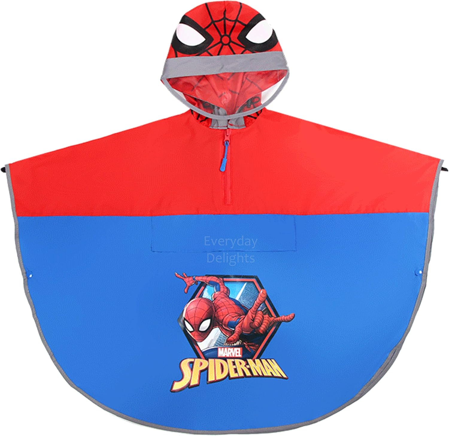 Amazon.com: Marvel Spider-Man Hooded Rain Poncho Jacket Raincoat ...