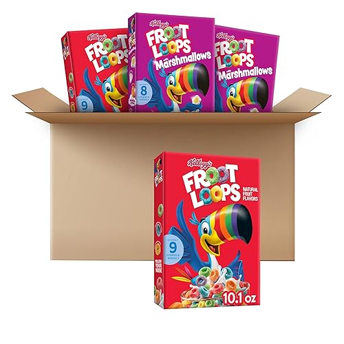 Kellogg's Froot Loops Kids Breakfast Cereal, Variety Pack, Froot Loops ...
