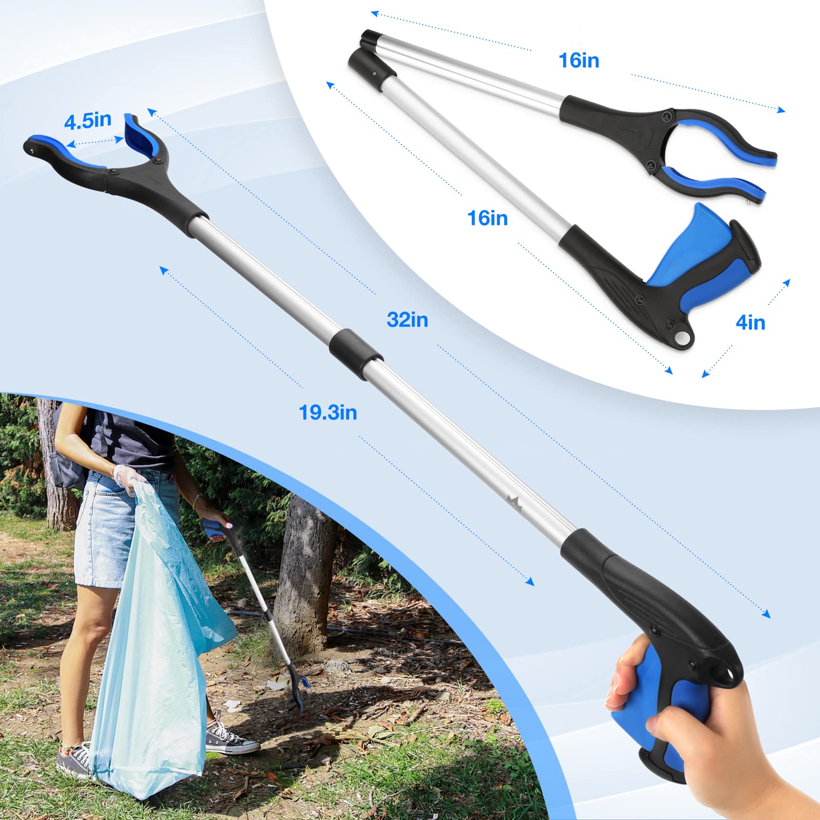 Mua Reacher Grabber Pickup Tool, 32" Long Grabber Reacher Tool with ...