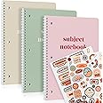 Amazon.com : ZICOTO Aesthetic Spiral Subject Notebook Set of 3 For ...