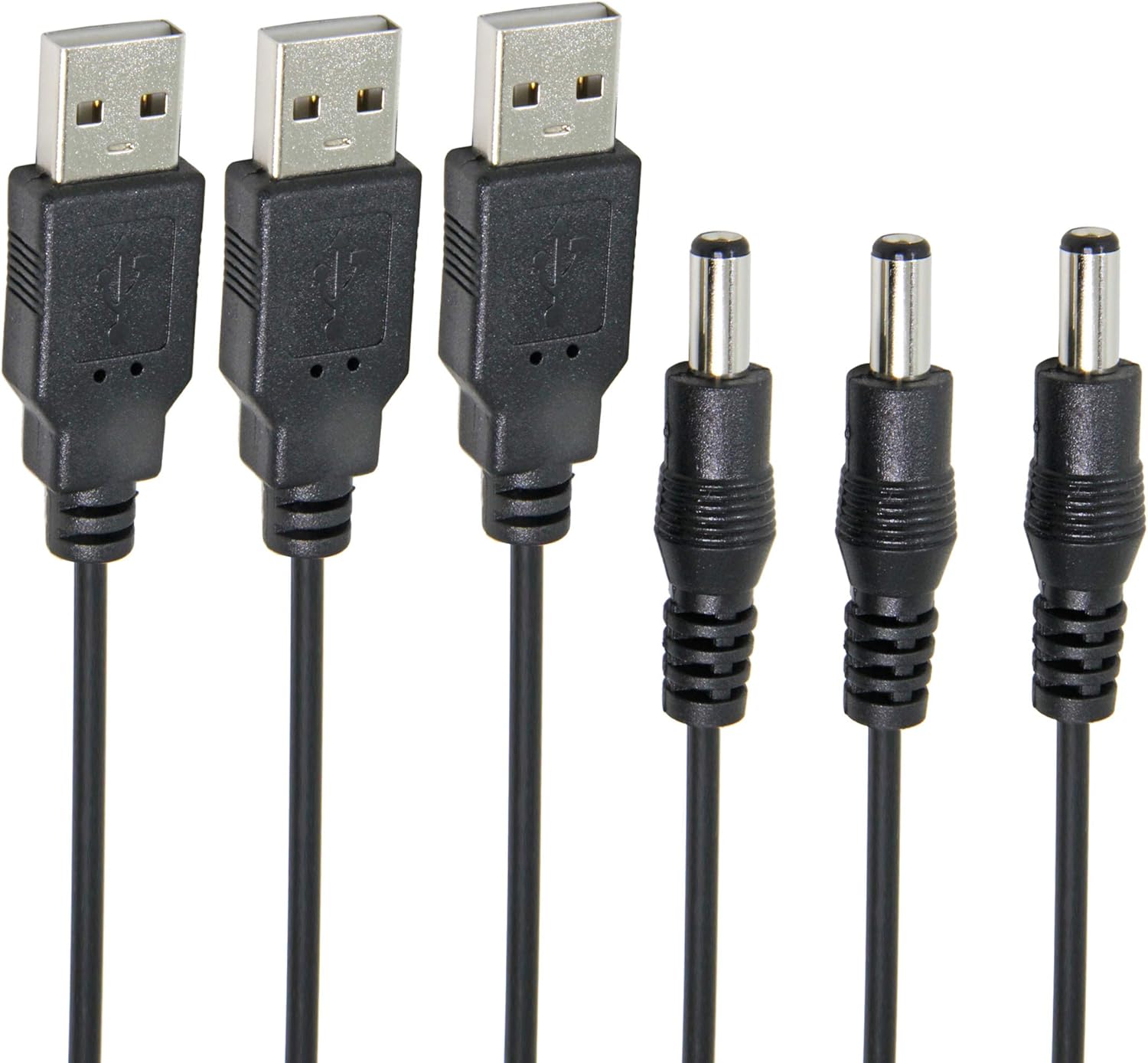 USB to DC 5V Cable, 5.5 x 2.1mm, 3-Pack 1M, Ancable USB: Amazon.co.uk ...