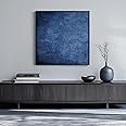 Amazon.com: Large Framed Navy Blue Modern Abstract Wall Art for Living Room, Canvas Paintings ...