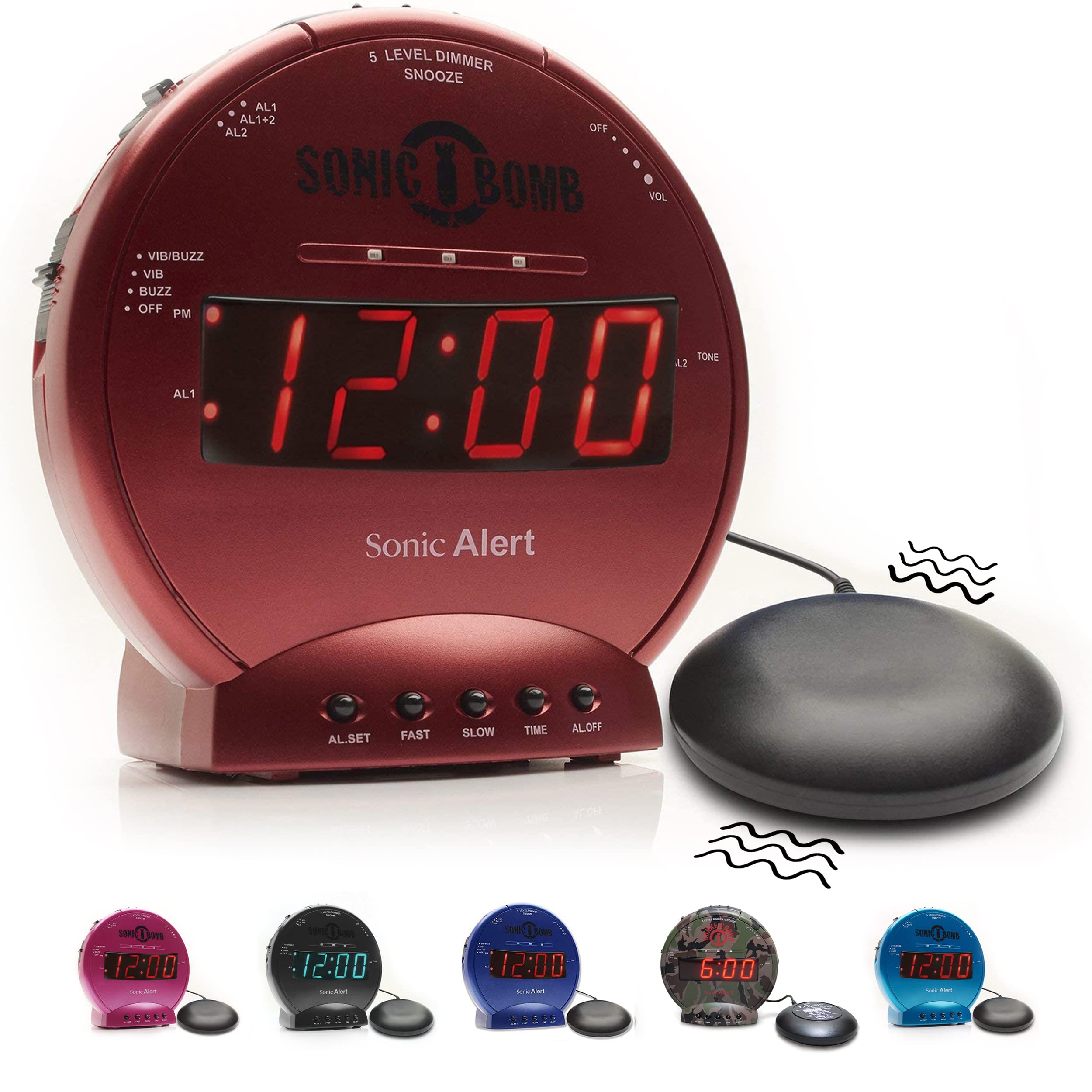 Mua Sonic Alert Sonic Bomb Dual Alarm Clock with Bed Shaker, Red ...