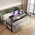 Amazon.com: Overbed Table with Wheels Overbed Desk Over Bed Desk King Queen Bed Table Overbed ...