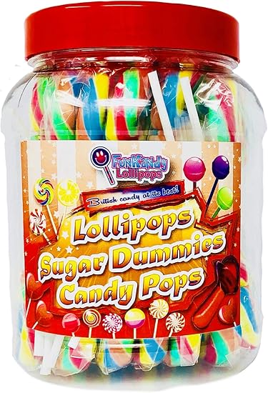Code 0920 Fun Kandy's - Fruity Swirl Rainbow Lollipops Jar Pack of 25 ...