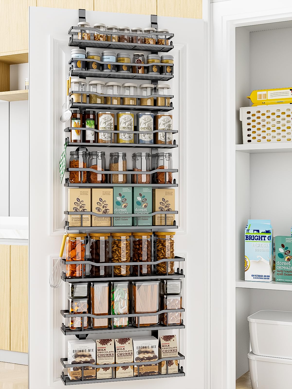 MSERCUOR 9-Tier Over The Door Pantry Organizer, Hanging Door Spice Rack ...