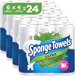 SpongeTowels Ultra Paper Towel, Ultra Absorbent, 24 Rolls, 72 towels ...