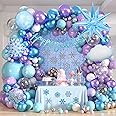 Amazon.com: 216pcs Froze Ice Snow Birthday Party Decorations Supplies, Purple Blue Silver ...