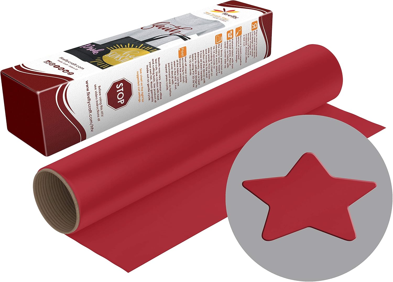 Amazon.com: Firefly Craft 3D Red Heat Transfer Vinyl Sheet | Thick Red ...