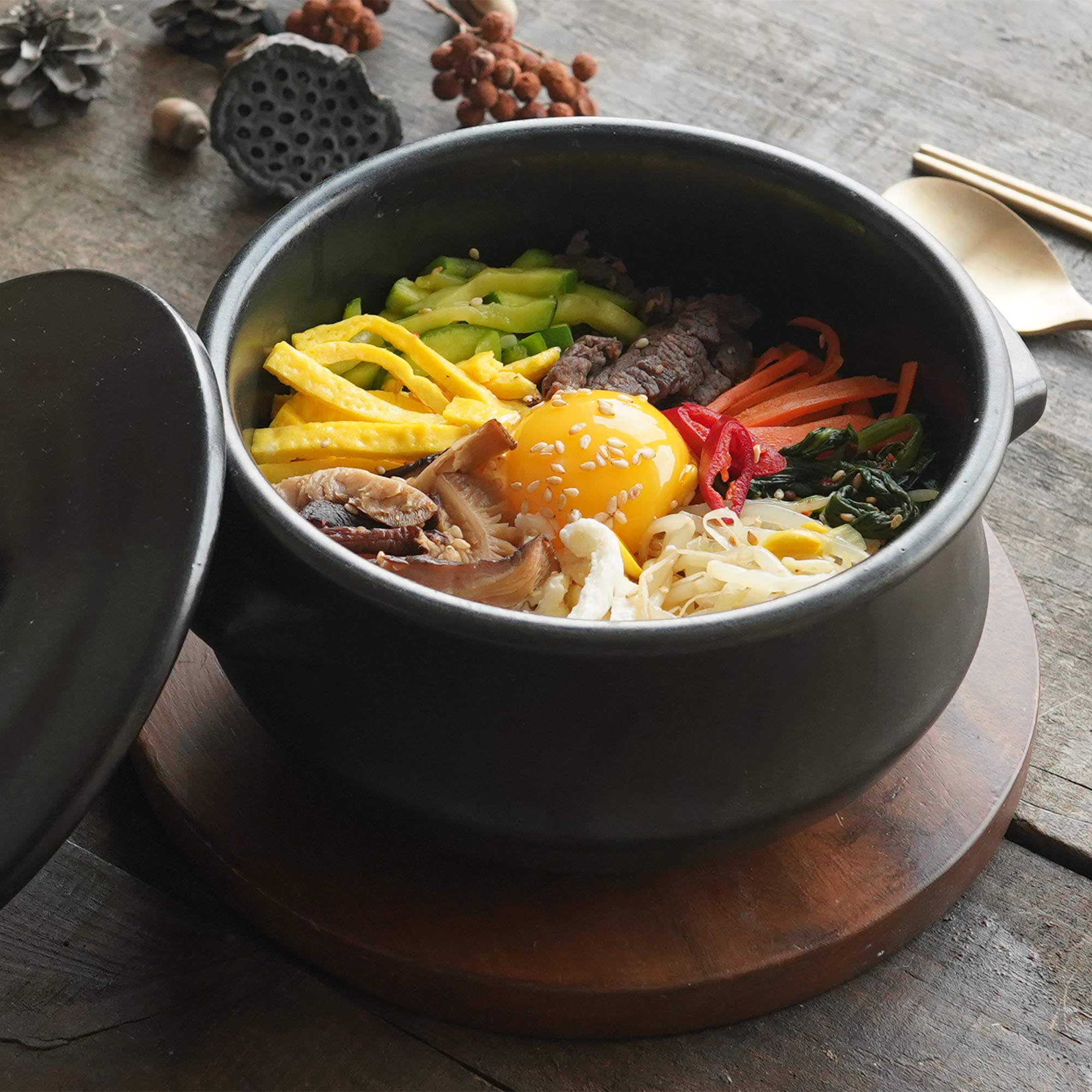 Mua Korean Stone pot with Lid & Platter, Clay Pot for Cooking Hot Pot ...