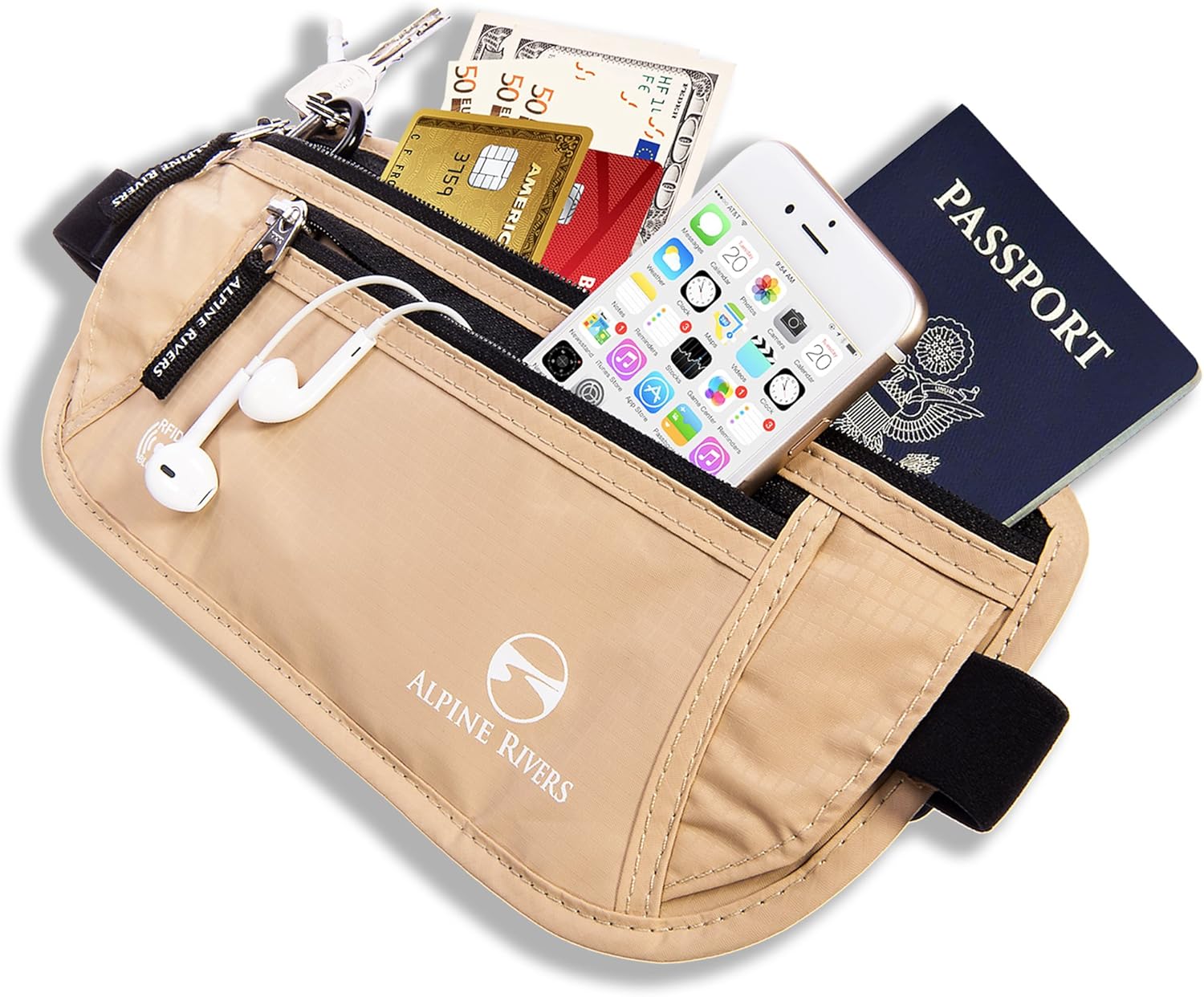 Travel Money Belt – Security Hidden Pouch for Cards and Passports ...