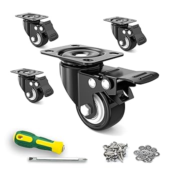 18mm 4 Furniture Caster Wheels with U-Shaped Bracket,Mute Castors ...