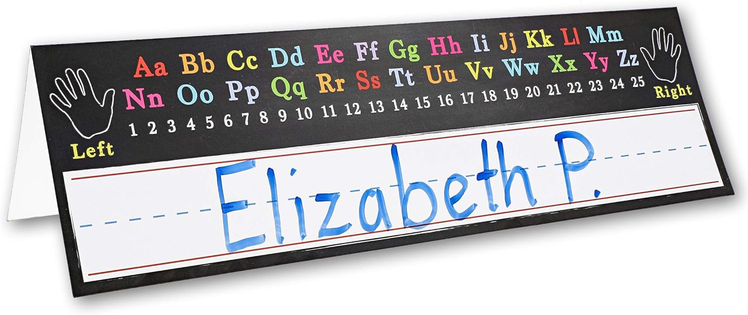 Juvale 72-Pack Student Classroom Desk Tent Name Plates, Alphabet Design ...
