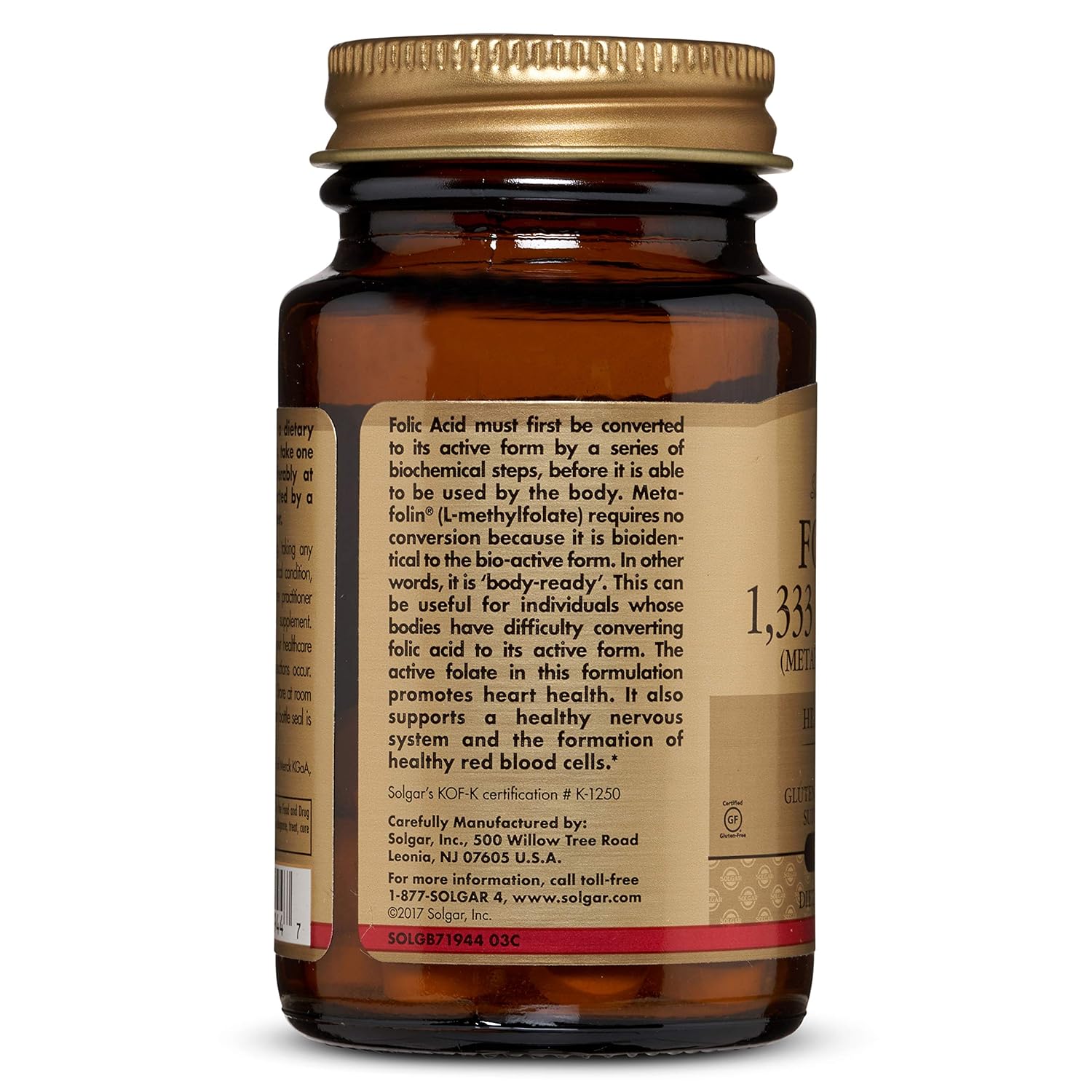 Folate 1,333 MCG DFE (Metafolin® 800 mcg) Tablets - 50 Count ...